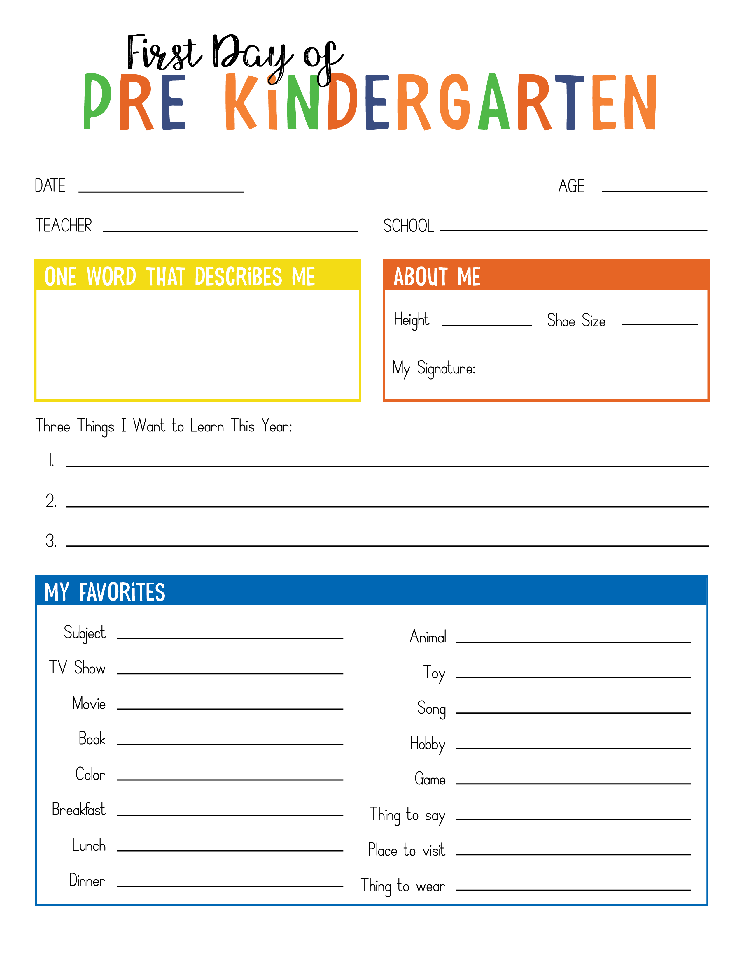 First Day of School Time Capsule – Wondermom Shop