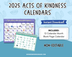 2025 Monthly Acts of Kindness Calendars – Wondermom Shop