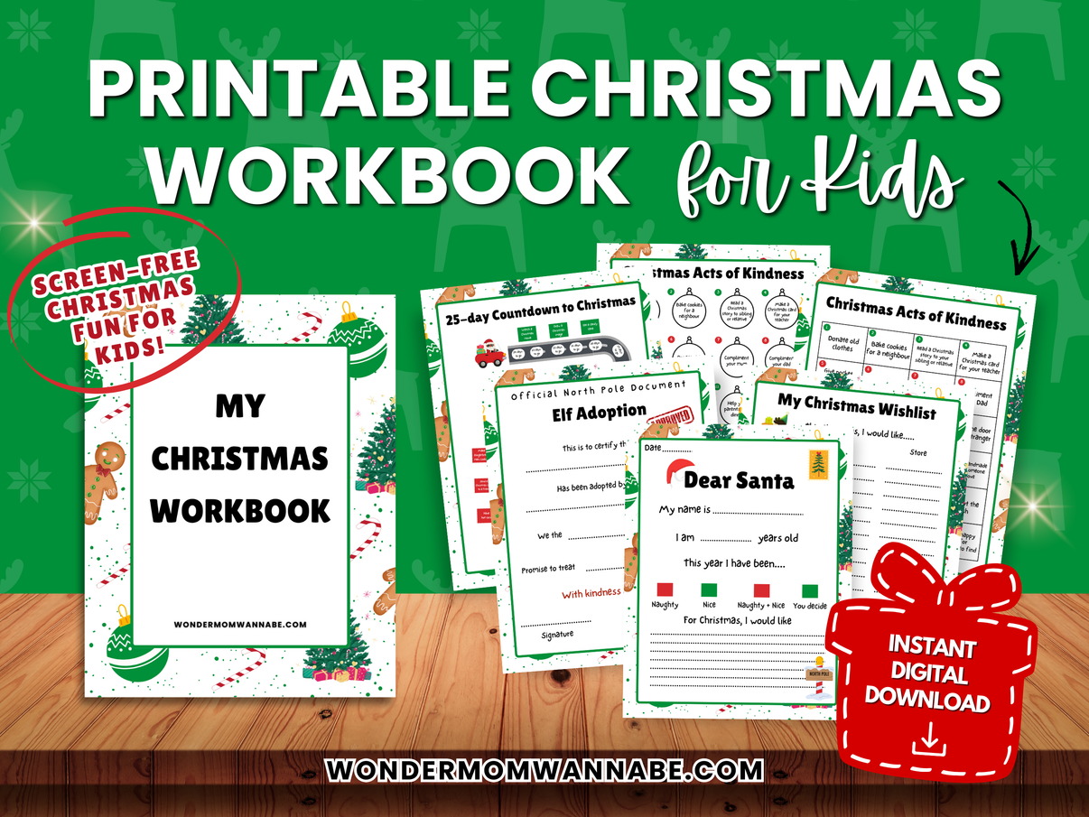 Christmas Workbook for Kids Printable – Wondermom Shop