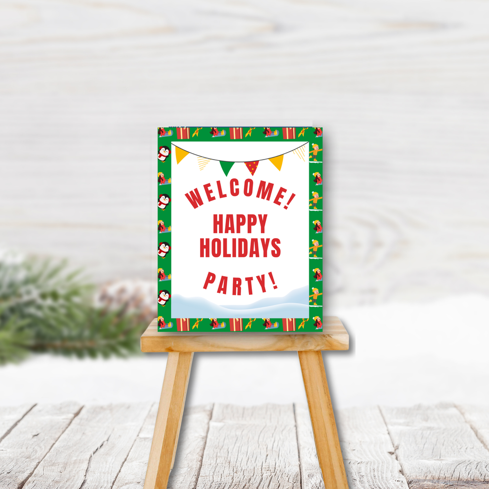 Printable Kids Christmas Party Pack | Happy Holidays Decorations Kit ...