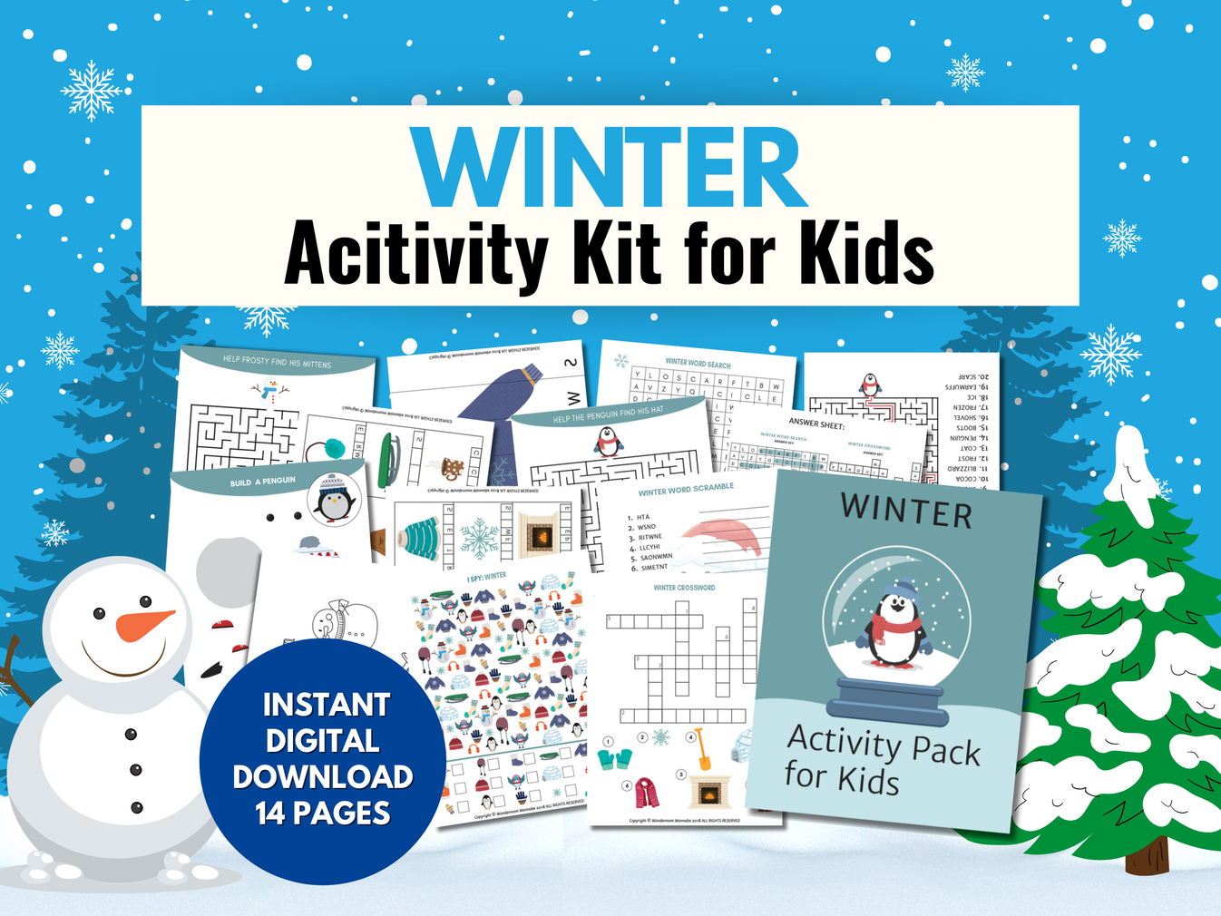 Winter Fun Pack for Kids – Printable Games, Puzzles, Crafts & Winter ...