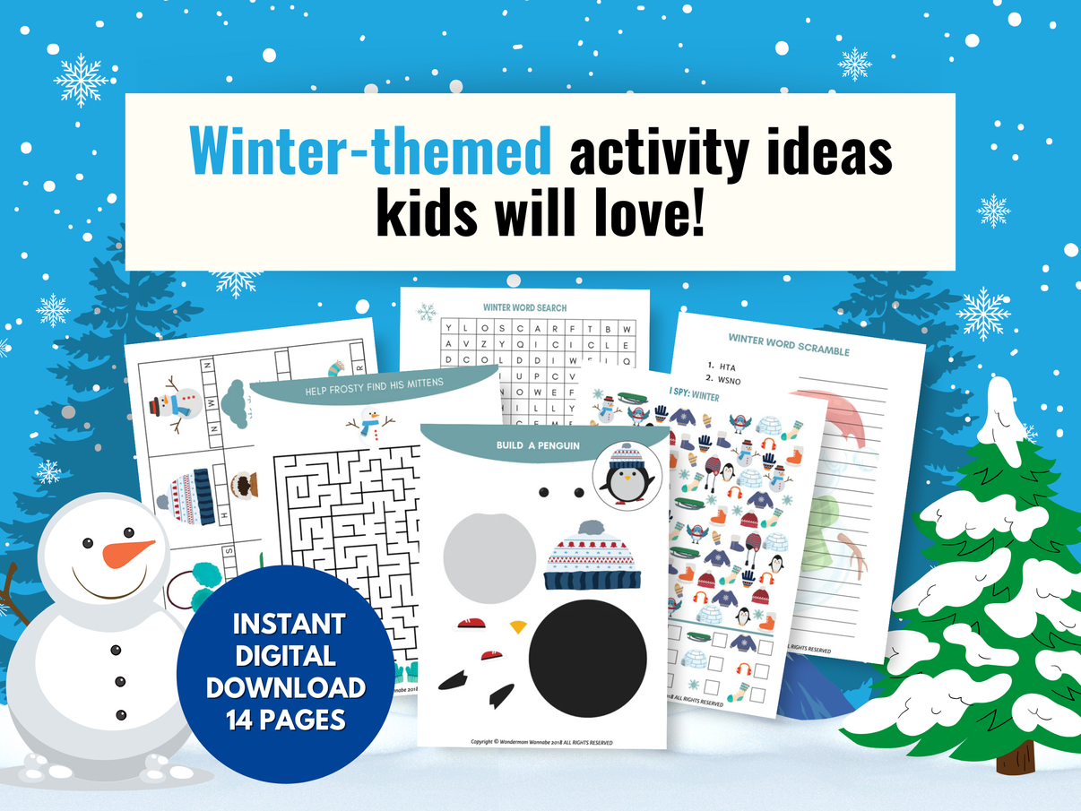 Winter Fun Pack for Kids – Printable Games, Puzzles, Crafts & Winter ...