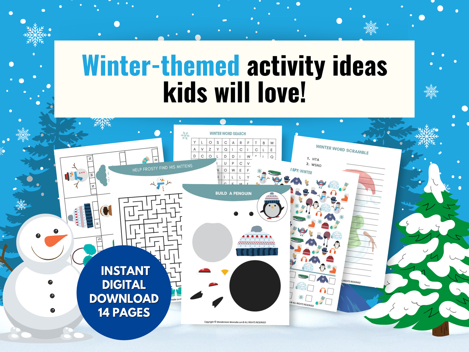 Winter Fun Pack for Kids – Printable Games, Puzzles, Crafts & Winter ...
