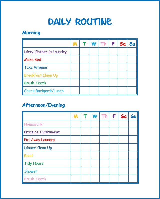 Editable Daily Routine – Wondermom Shop