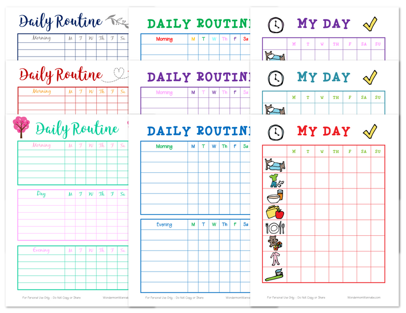 Daily Routine Planning Pages – Wondermom Shop